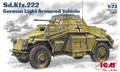 1:72 SD.KFZ.222 GERMAN LIGHT ARMOURED VEHICLE - Malta Scale Model Shop