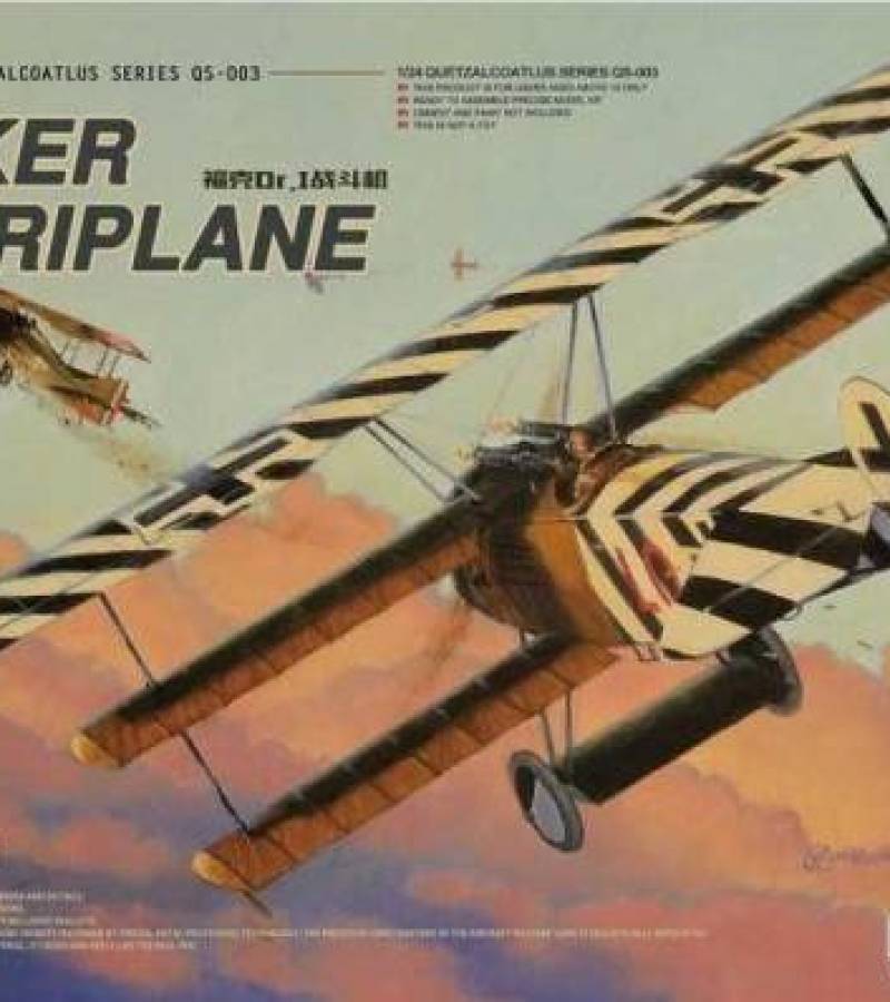 1:24 FOKKER Dr.1 TRIPLANE & BLUE MAX MEDAL LMT ED - Malta Scale Model Shop