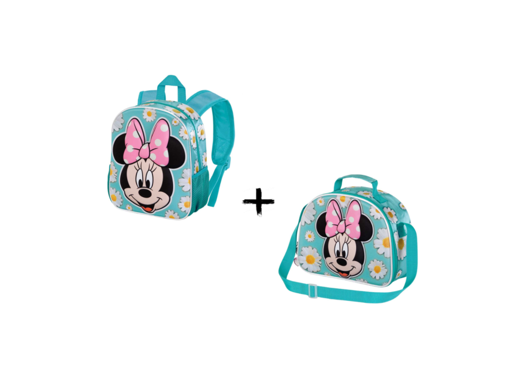 Minnie 3D 31cm Backpack + Minnie 3D Lunch Bag Combo Deal - TinyTwinkleMalta