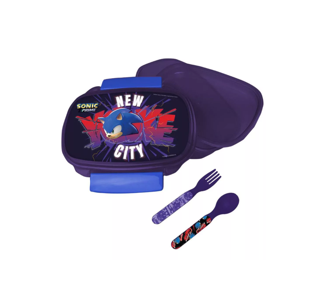 Sonic Lunch Box + Cutlery - TinyTwinkleMalta
