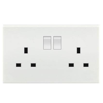 BROADWAY WHITE 13A DP SW SOCKET 2G (Bx5) - Calleja Ltd.